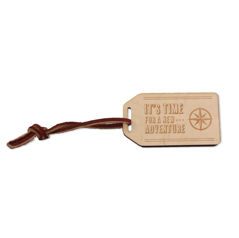 Personalized Laser Cut Luggage / Backpack Tag With Suede Tie - Etsy
