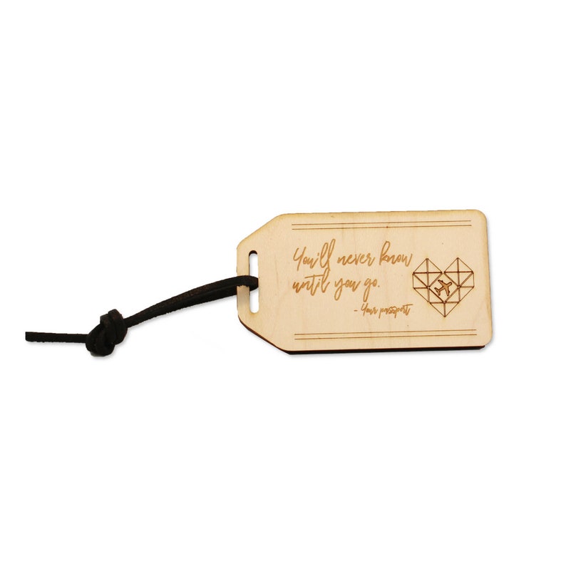 Personalized Laser Cut Luggage / Backpack Tag With Suede Tie - Etsy