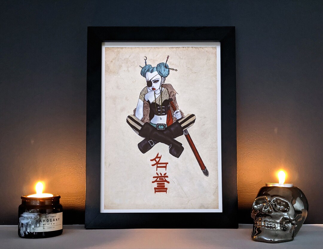Samurai Warrior Art Print: Gothic Japanese Illustration - Etsy UK