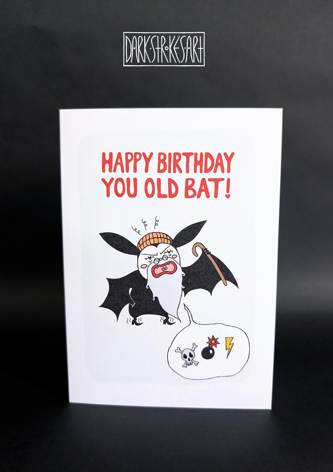 Happy Birthday You Old Bat, Cute Gothic Greeting Card - Etsy