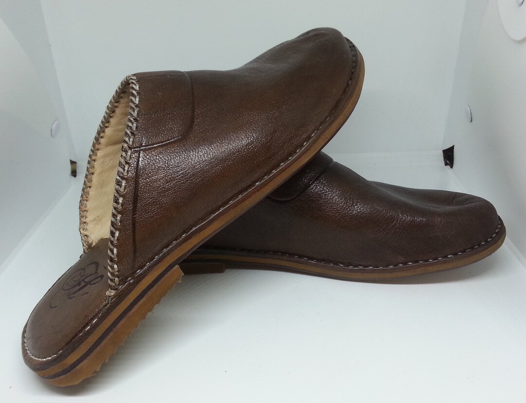 New Traditional Moroccan Berber Babouche 100% Leather Handmade Slippers ...