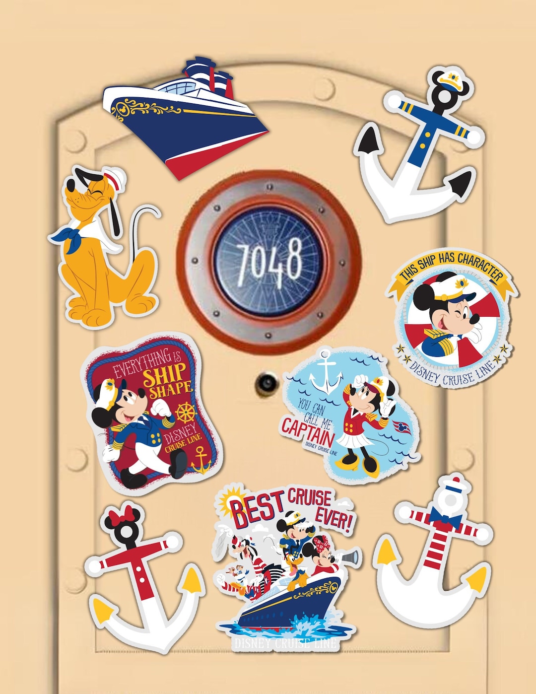 Disney Cruise Door Magnet: Captain Mickey & Friends - Etsy