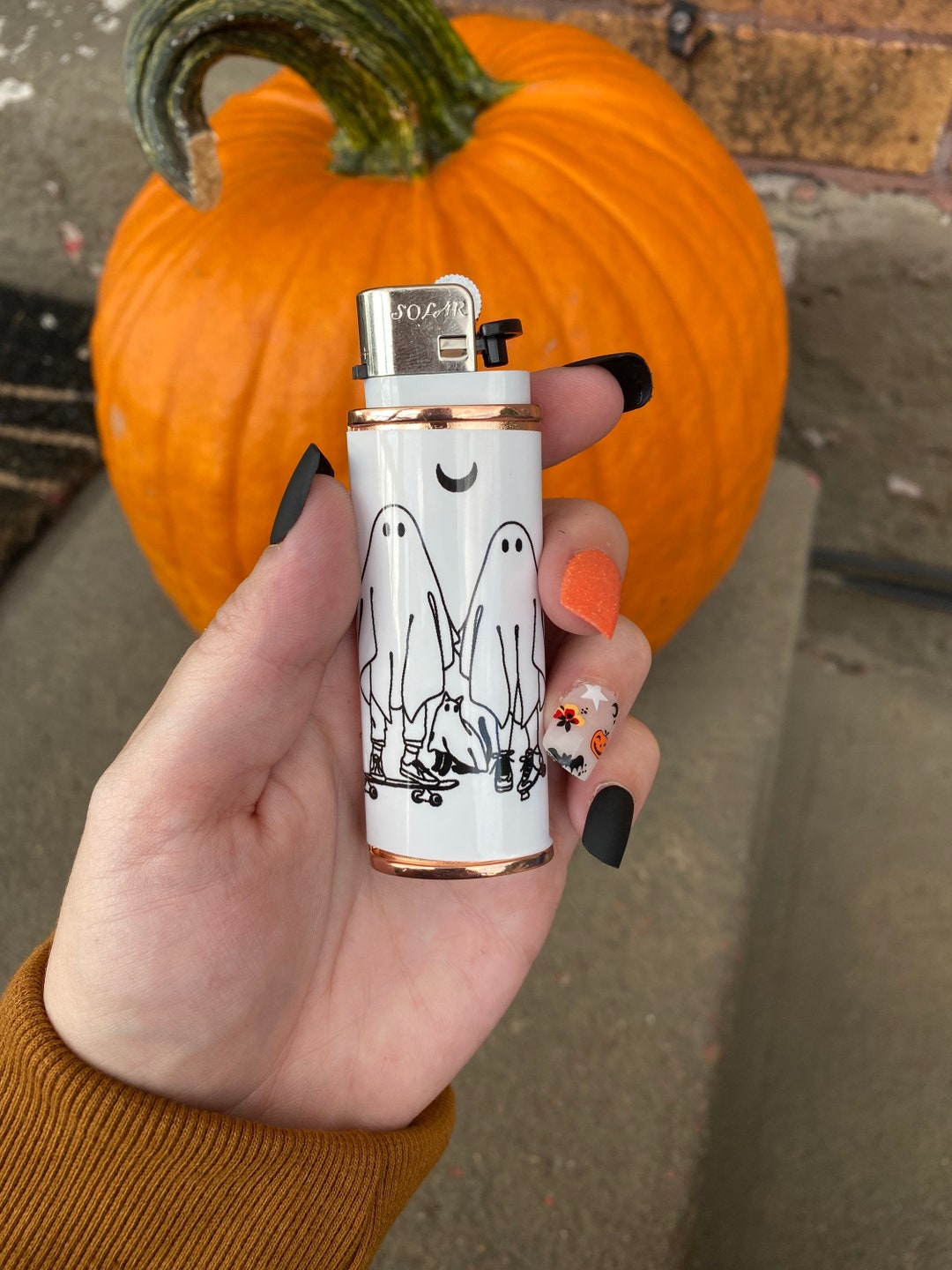 Spooky Ghost Skateboard Lighter Case Matching Lighter - Etsy