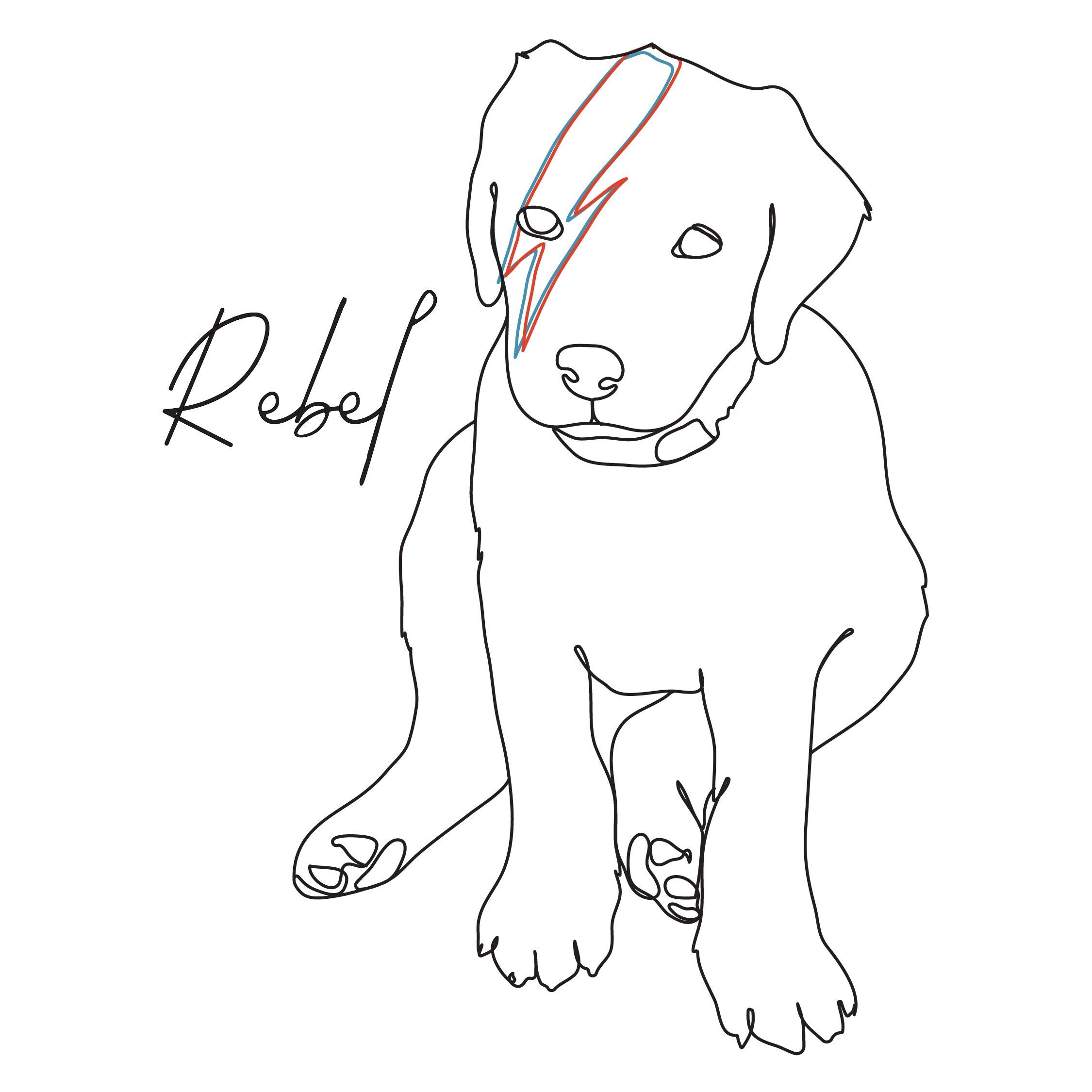 Custom Pet Line Art Portrait - Etsy