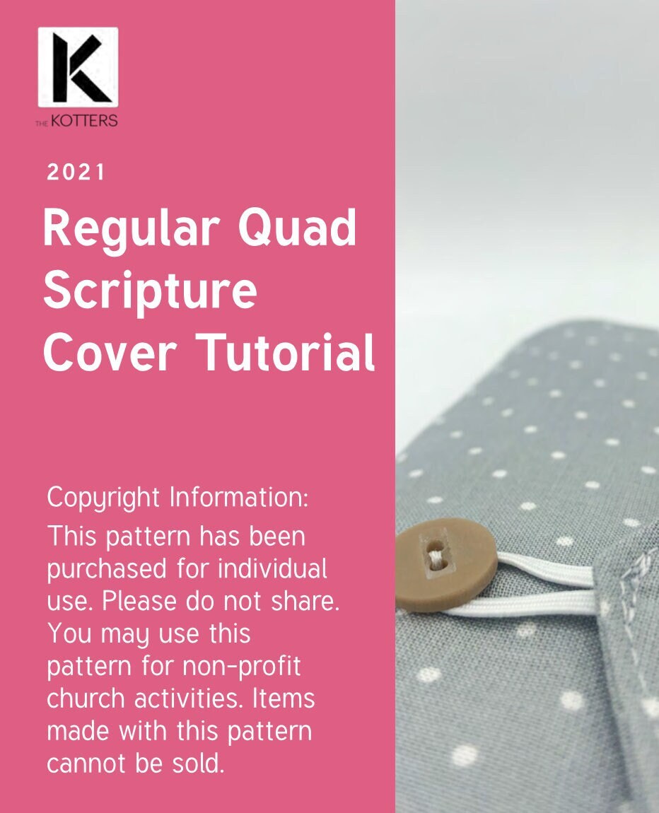 Regular Quad Scripture Cover Pattern Tutorial - Etsy