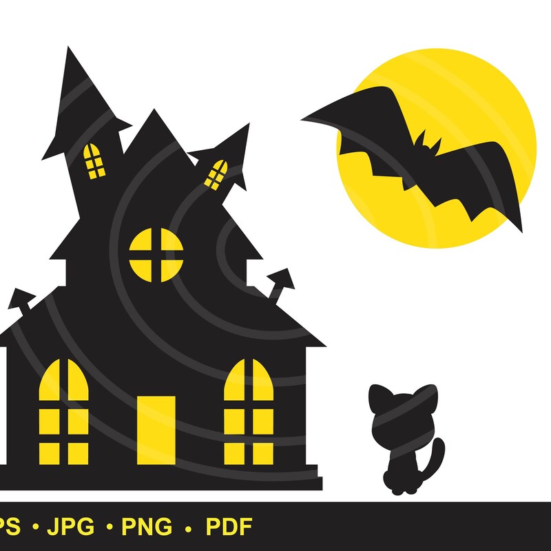 Haunted House Clip Art - Etsy