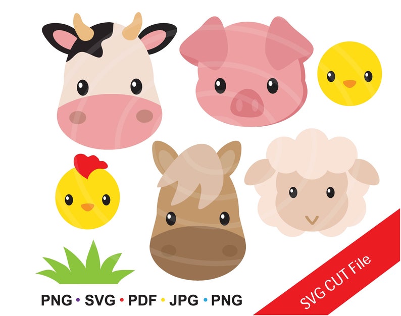 INSTANT Download. Farm Animal Faces Clip Art. Personal and - Etsy
