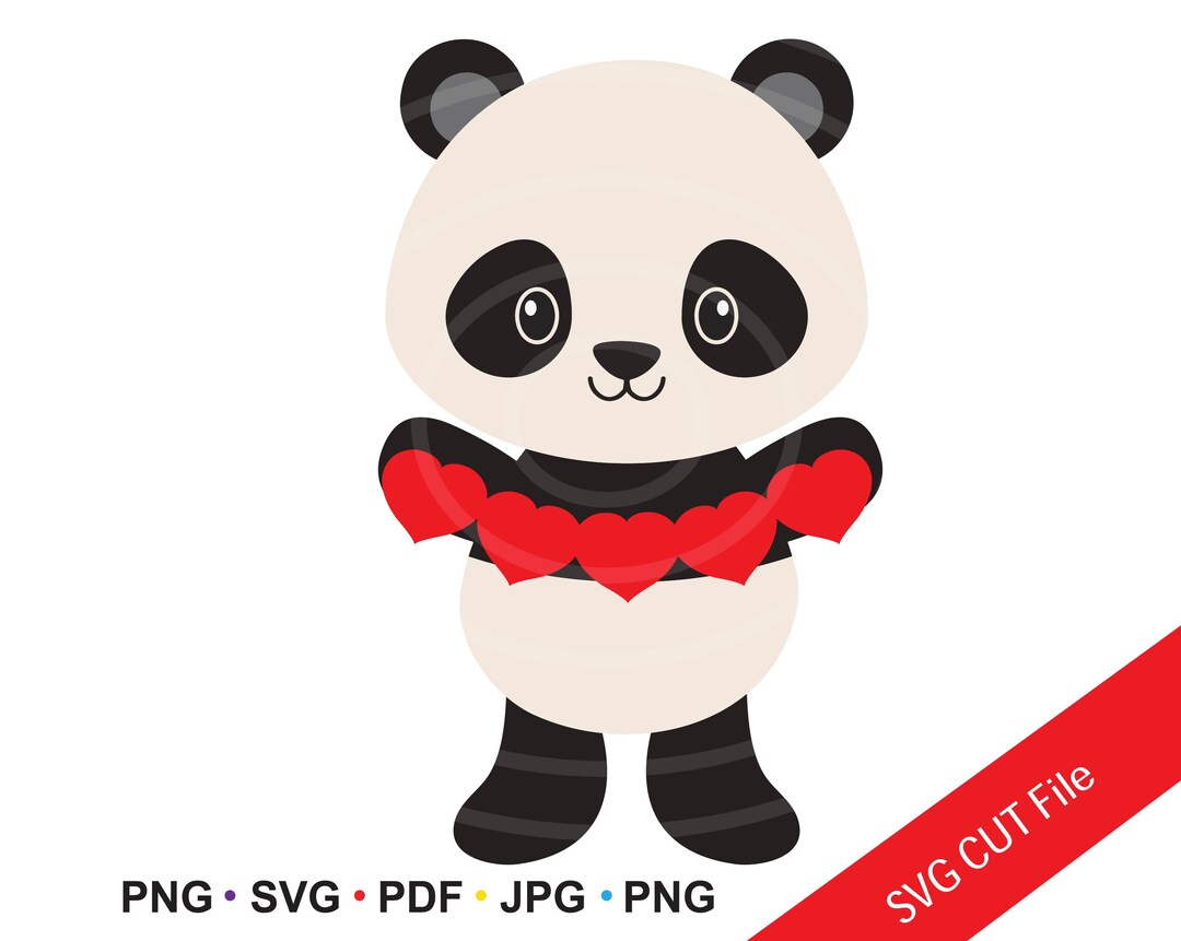INSTANT Download. Valentine's Day Panda Clip Art Image. Personal and ...