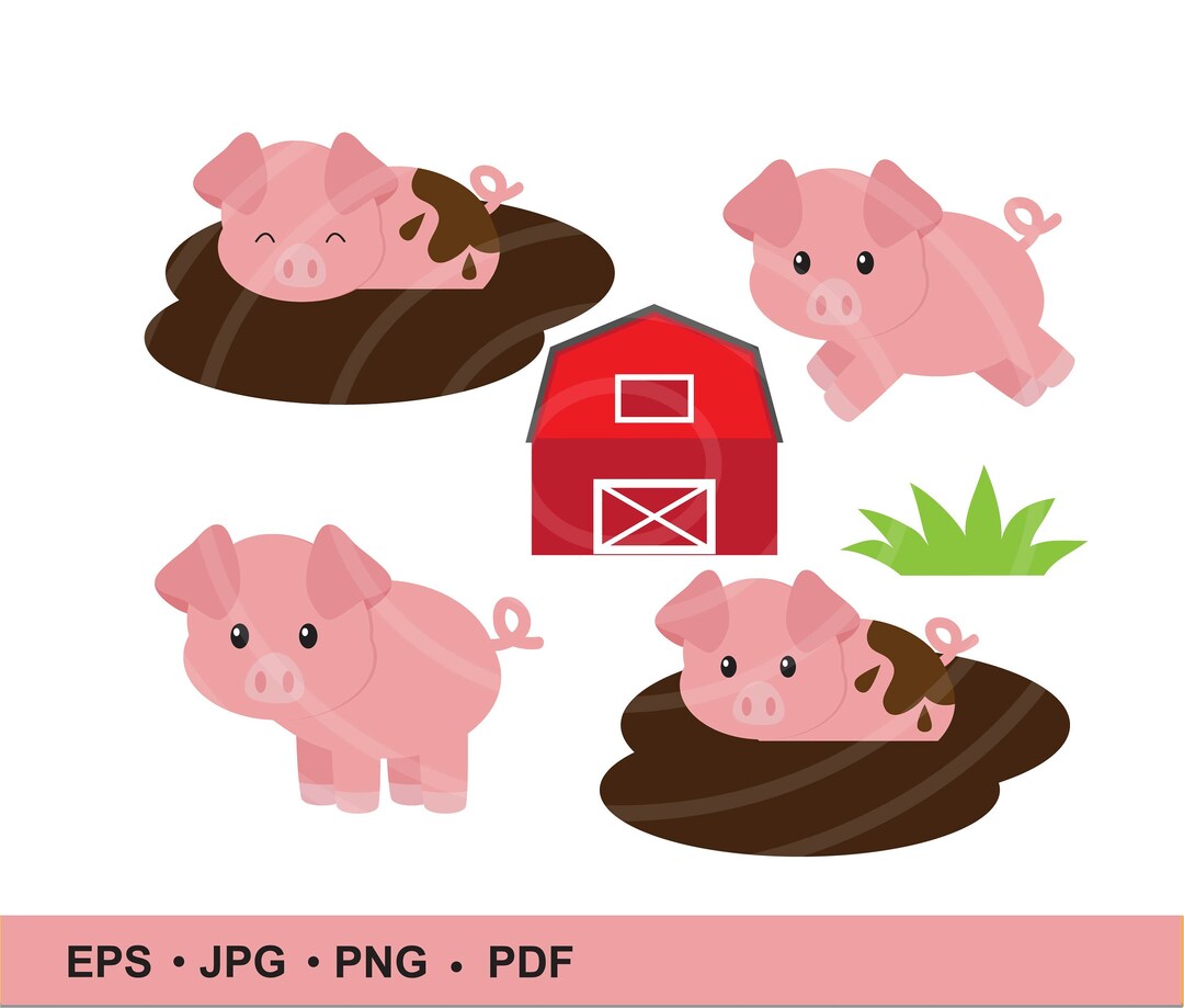 INSTANT Download. Pig Farm Clip Art 1. Personal and Commercial Use. - Etsy