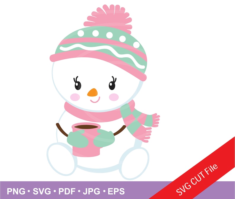 Instant Download Girl Snowman Clip Art Image Personal And Commercial Use Etsy