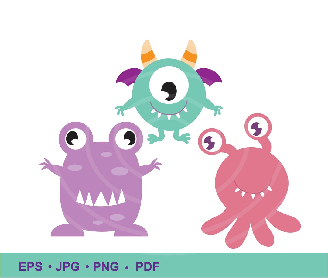 INSTANT Download. Monsters Clip Art. Personal and Commercial - Etsy