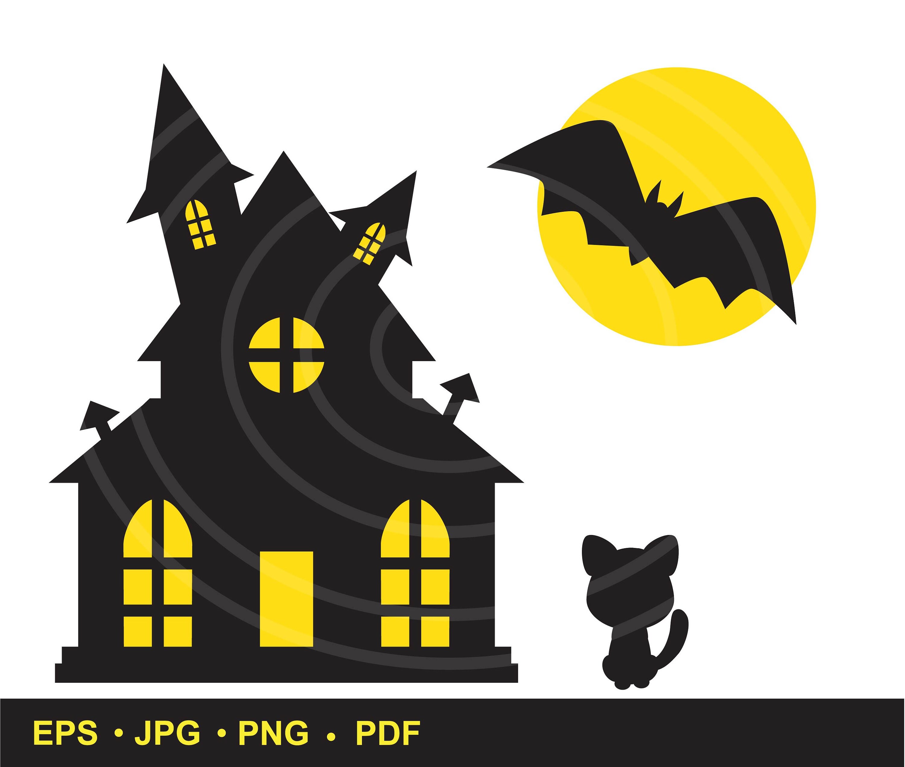 INSTANT Download. Haunted House Clip Art 4. Personal and | Etsy