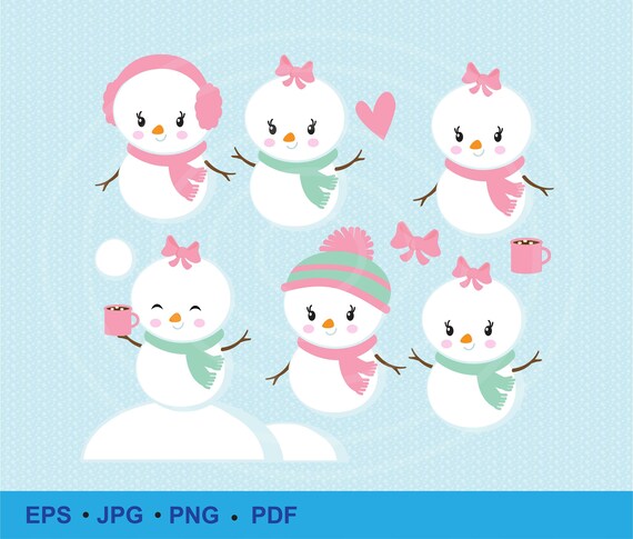 INSTANT Download. Snowmen Clip Art 2. Personal and Commercial | Etsy