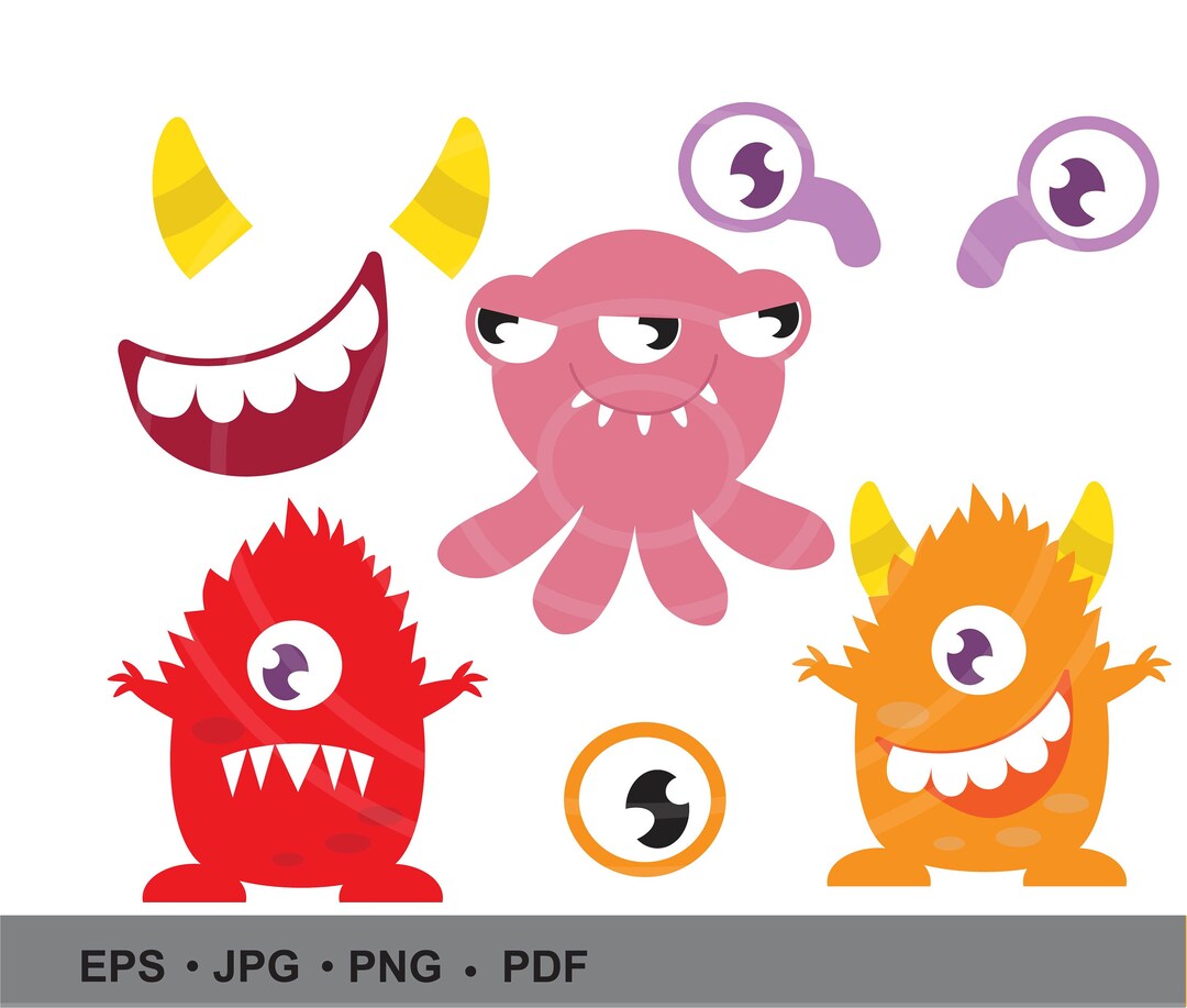 INSTANT Download. Monsters Clip Art 8. Personal and Commercial Use. - Etsy