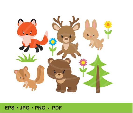 INSTANT Download. Forest Animals Clip Art 3. Personal and | Etsy