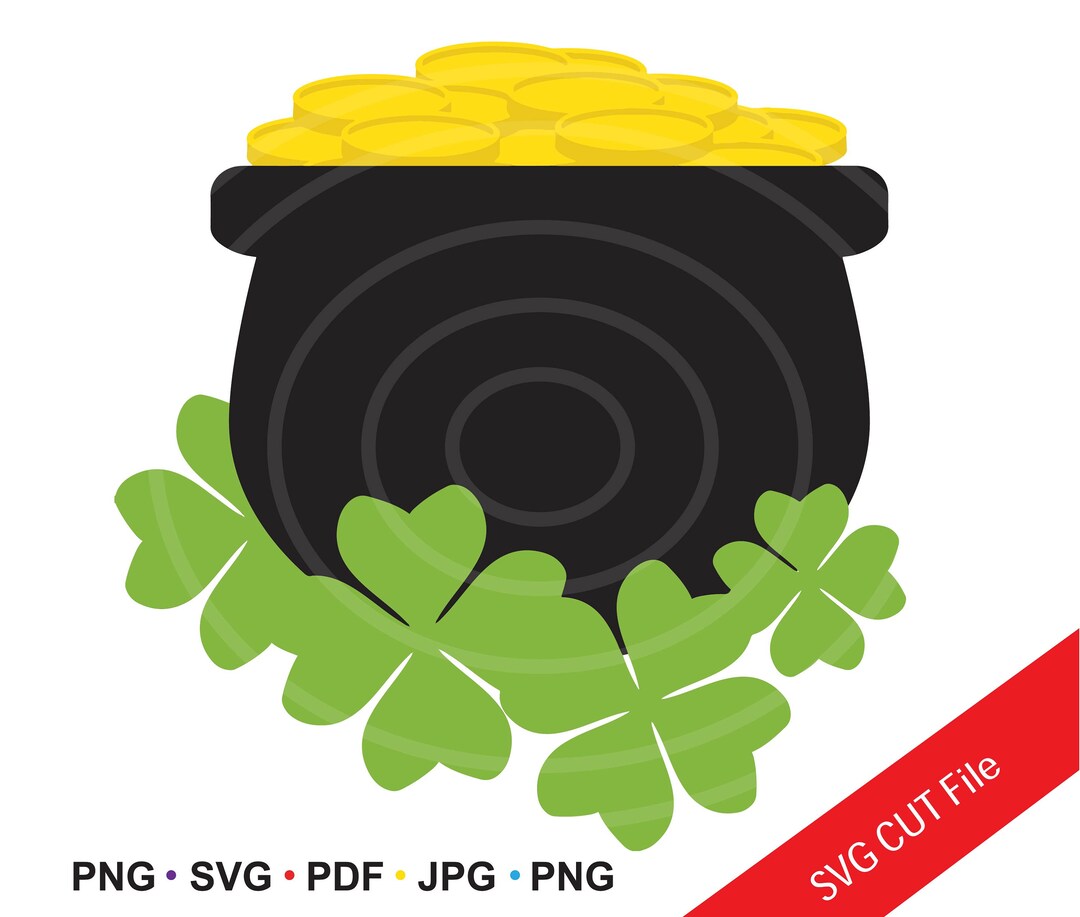 INSTANT Download. Pot of Gold Clip Art Image Shamrock. Personal and ...