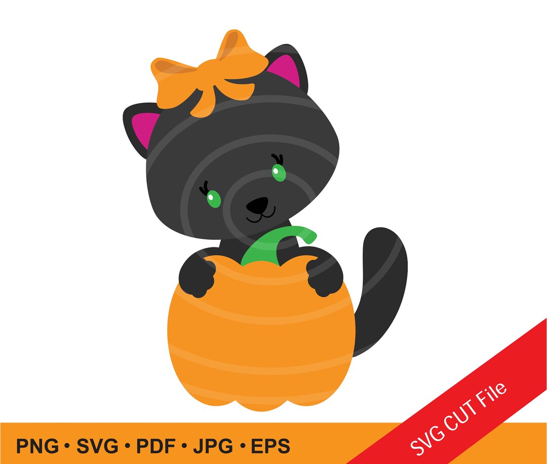 INSTANT Download. Halloween Cat Clip Art Image. Personal and Commercial ...