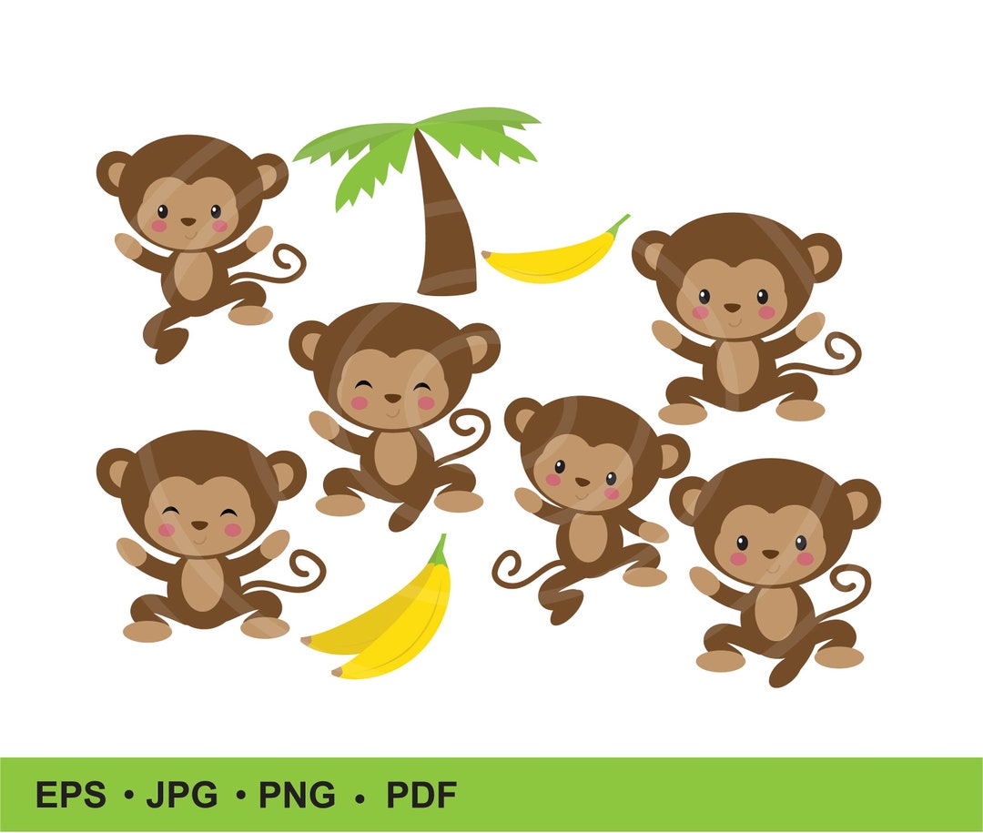 INSTANT Download. Monkey Clip Art 1. Personal and Commercial Use. - Etsy