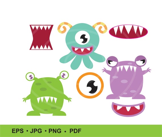 INSTANT Download. Monsters Clip Art 9. Personal and Commercial - Etsy