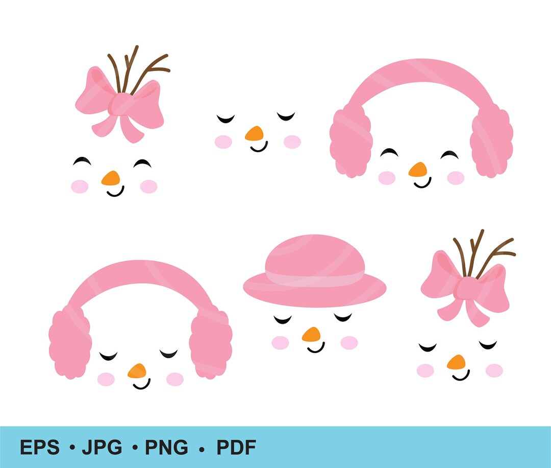 INSTANT Download. Snowman Faces Clip Art 2. Personal and Commercial Use ...