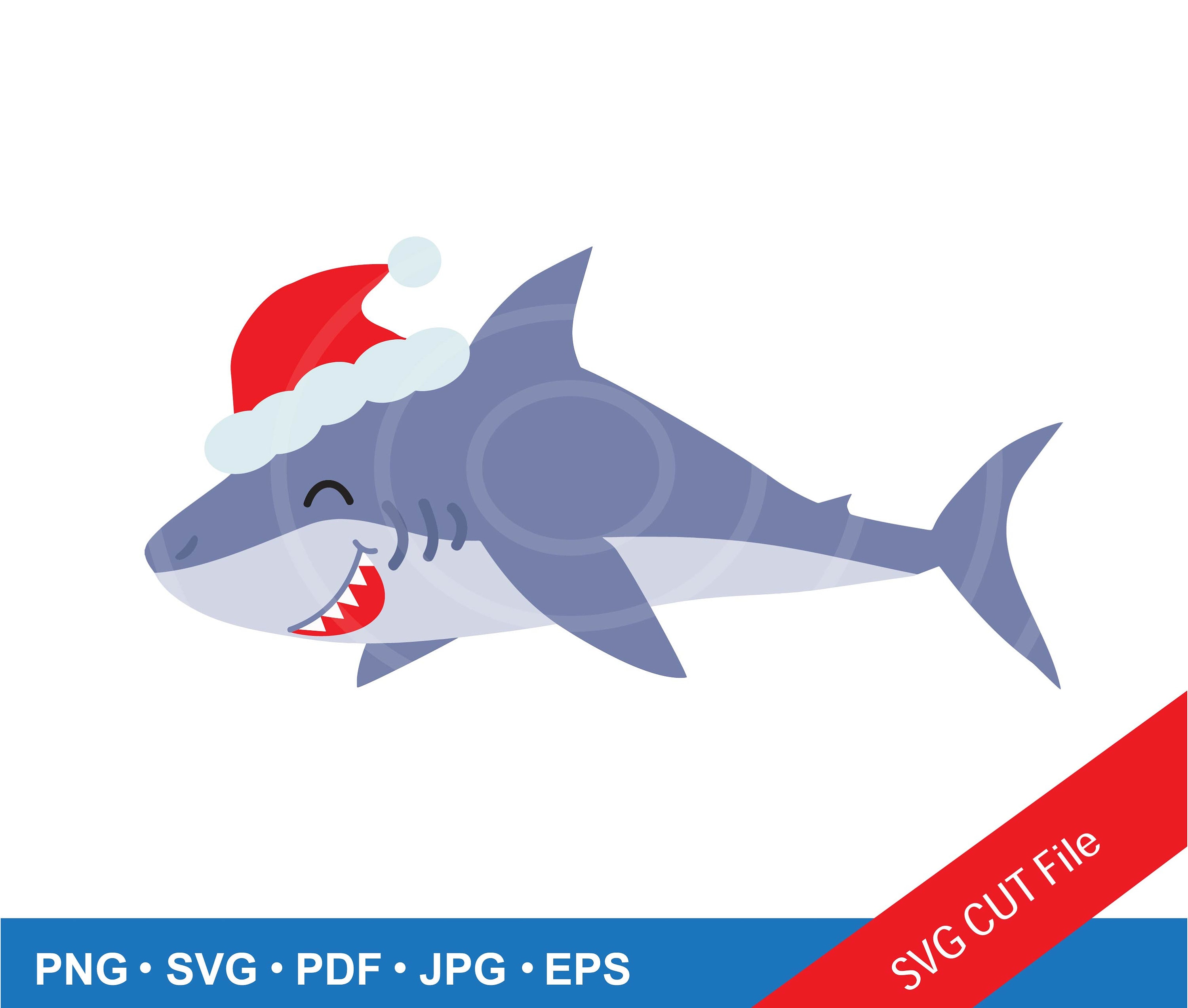 INSTANT Download. Christmas shark clip art image. Personal and | Etsy