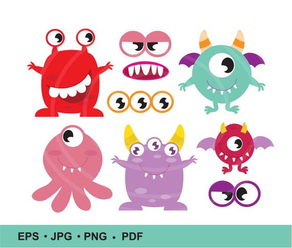 INSTANT Download. Monsters clip art 11. Personal and | Etsy
