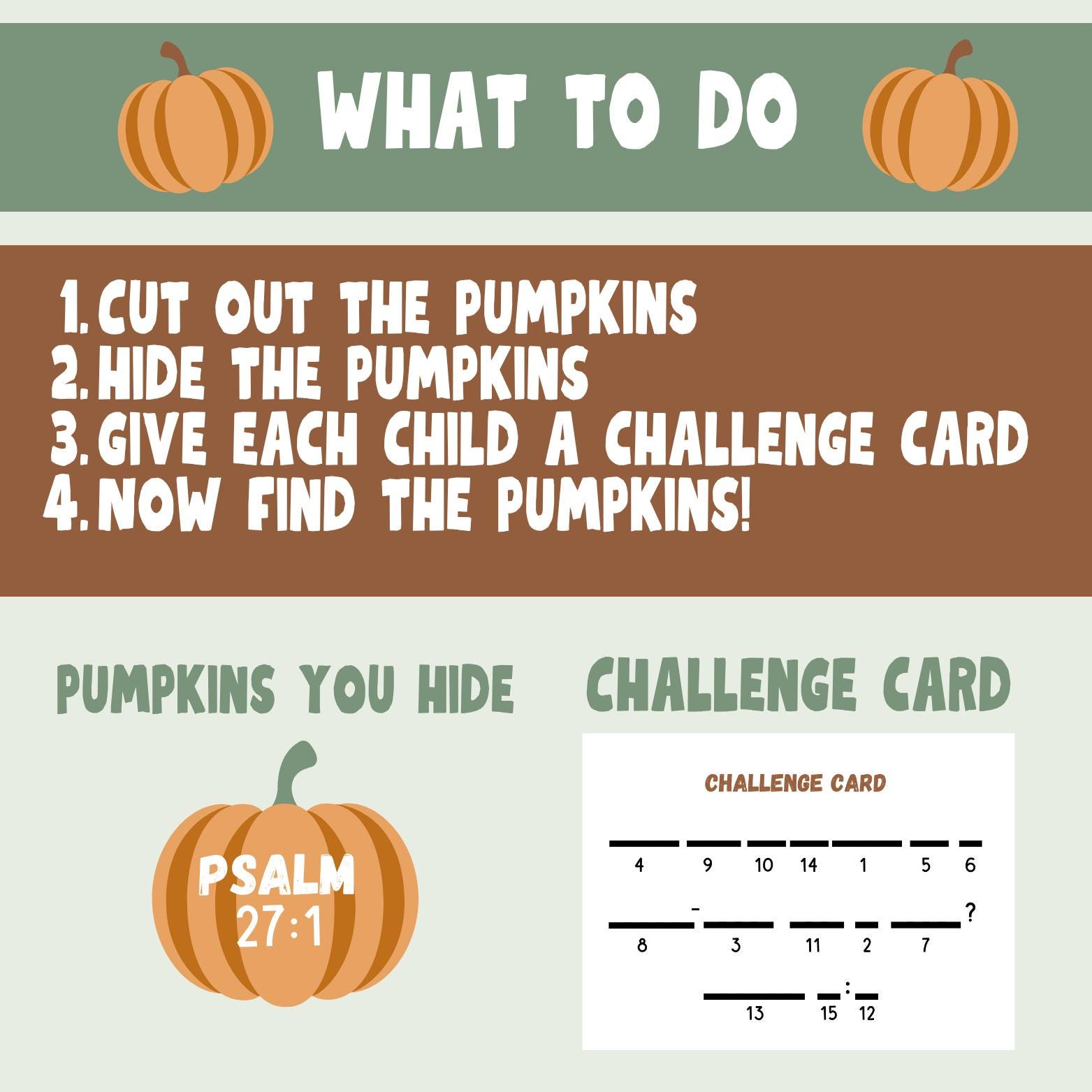 Psalm 27:1 Pumpkin Scripture Scavenger Hunt - Fall Kids Activity - Etsy
