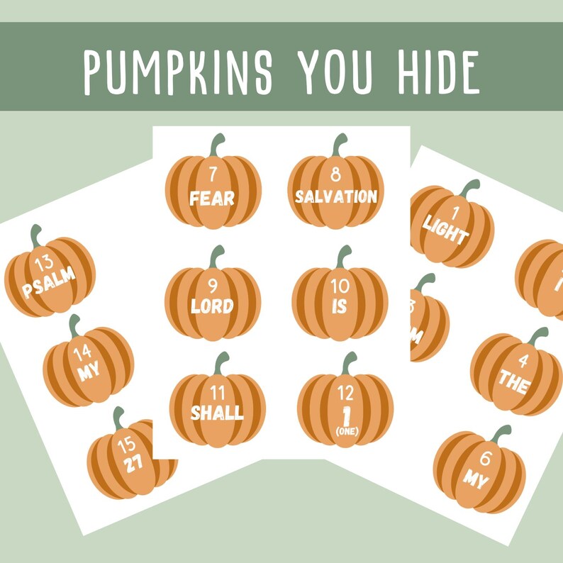 Psalm 27:1 Pumpkin Scripture Scavenger Hunt - Fall Kids Activity - Etsy