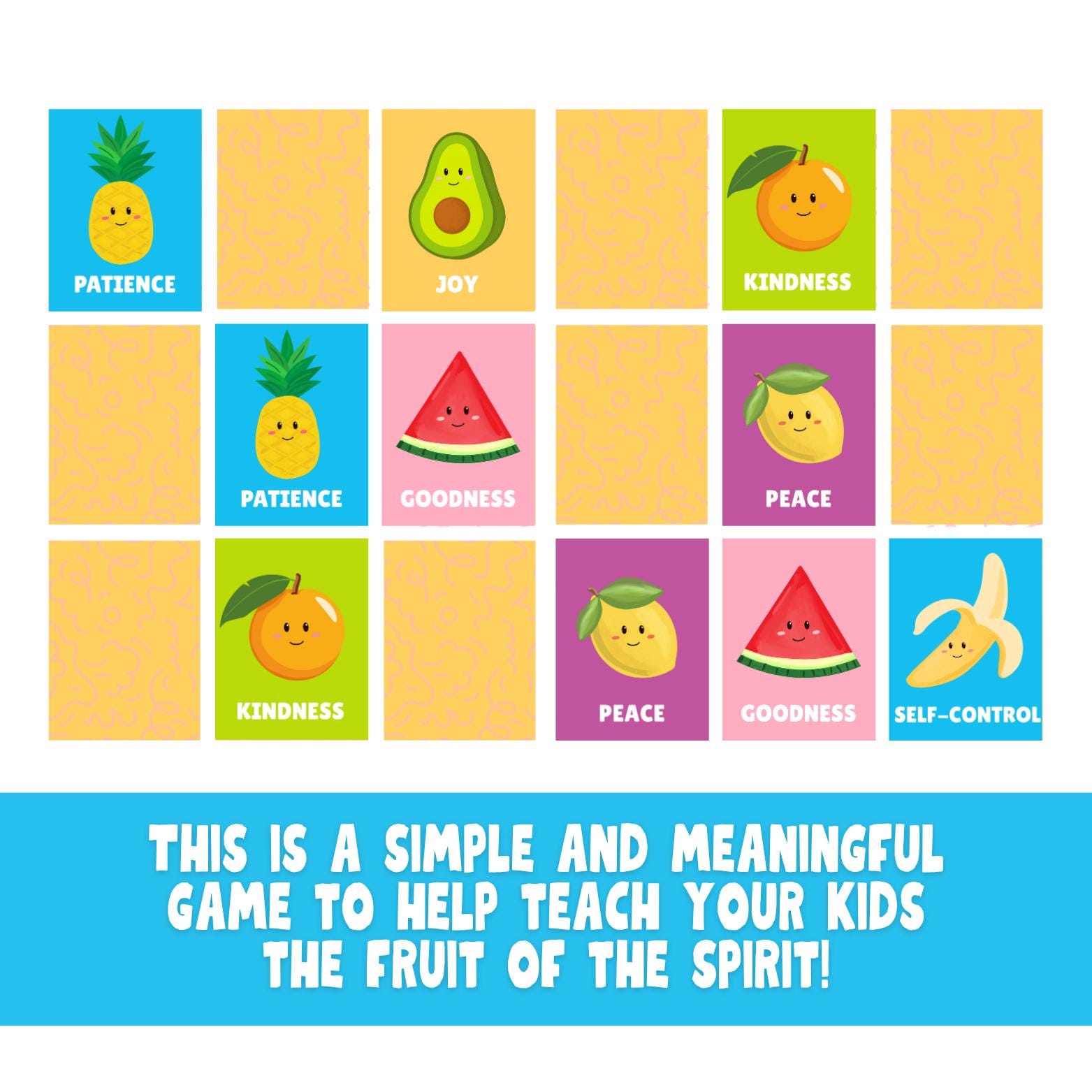 Fruit of the Spirit Matching Game: Printable Christian Activity (PDF ...