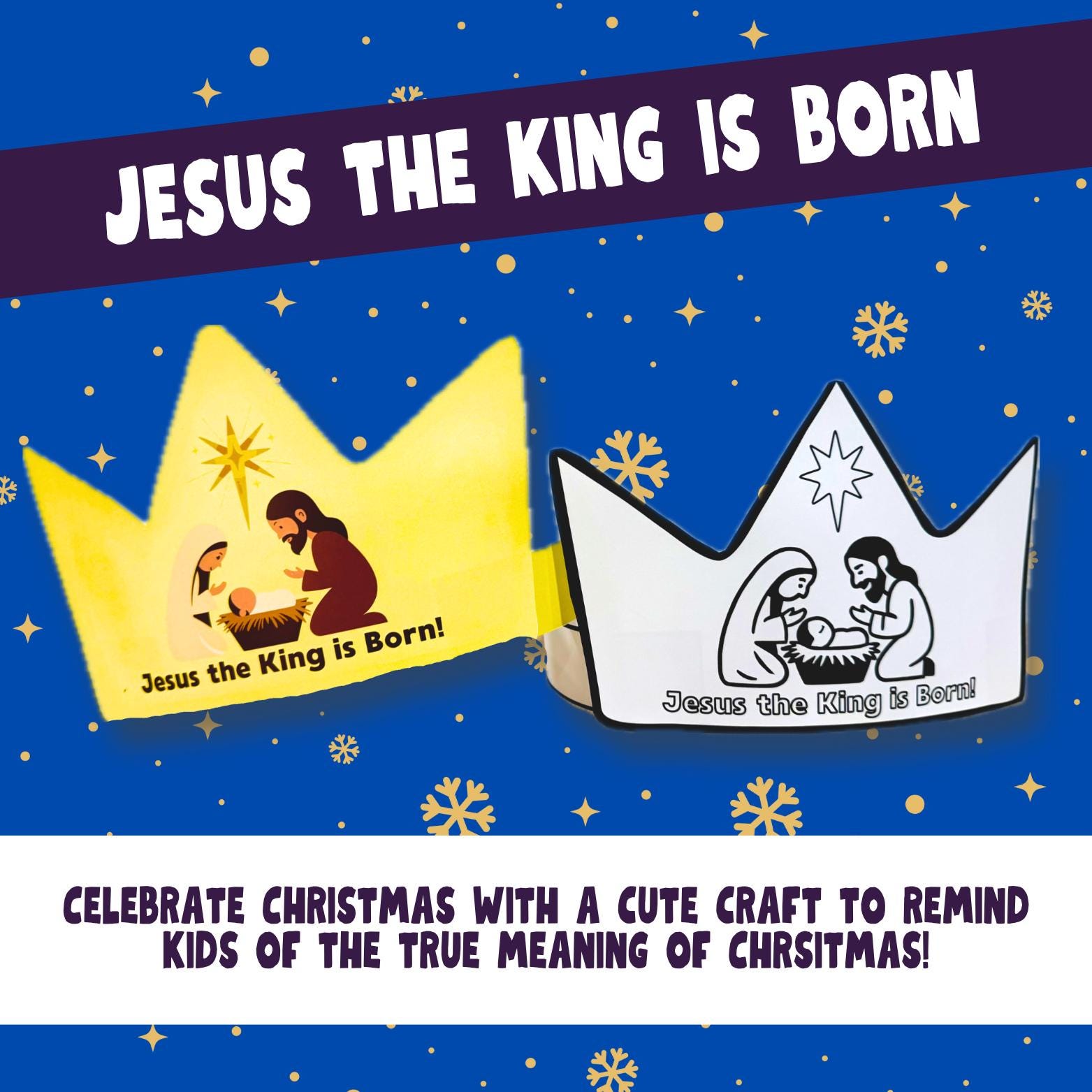 Nativity Craft for Kids: Jesus is King Crown • Christmas Craft ...