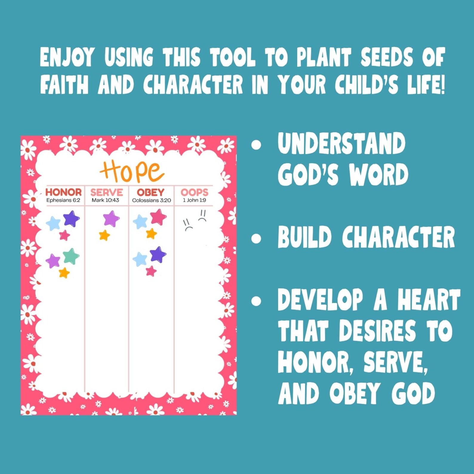 Christian Behavior Chart for Girls: Biblical Star Chart - Etsy