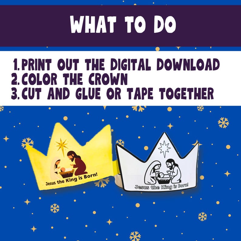 Nativity Craft for Kids: Jesus is King Crown • Christmas Craft ...