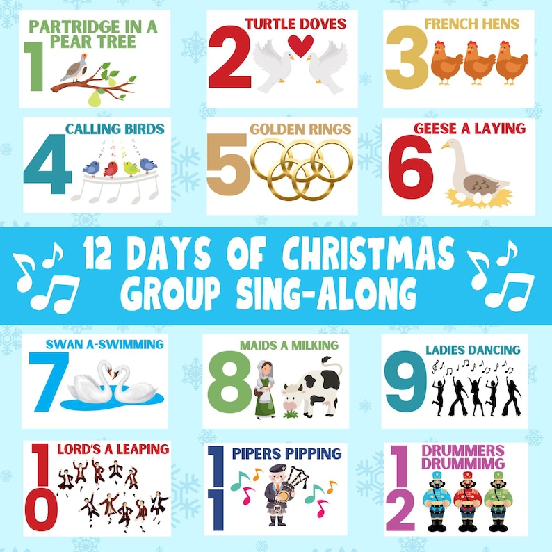 12 Days of Christmas Sing-along Game – Printable Group Activity - Etsy