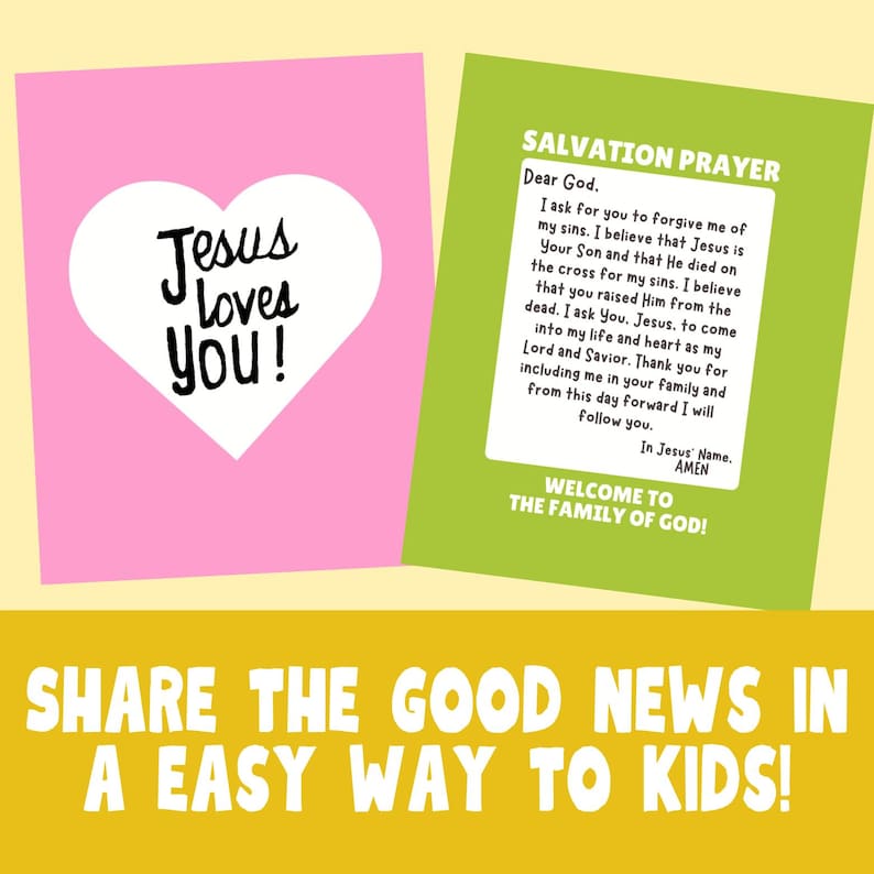 Printable Gospel Tract for Kids: Good News, Salvation Lesson (digital ...