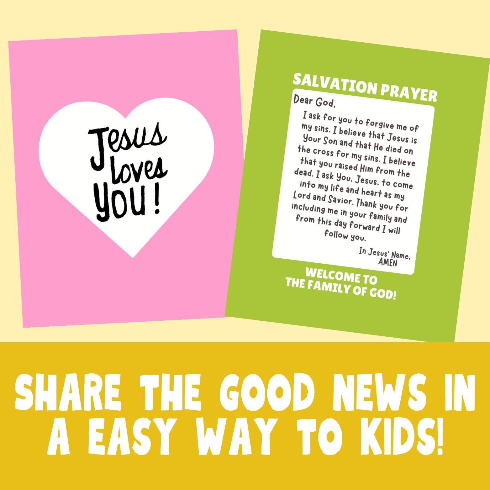 Printable Gospel Tract for Kids: Good News, Salvation Lesson (digital ...