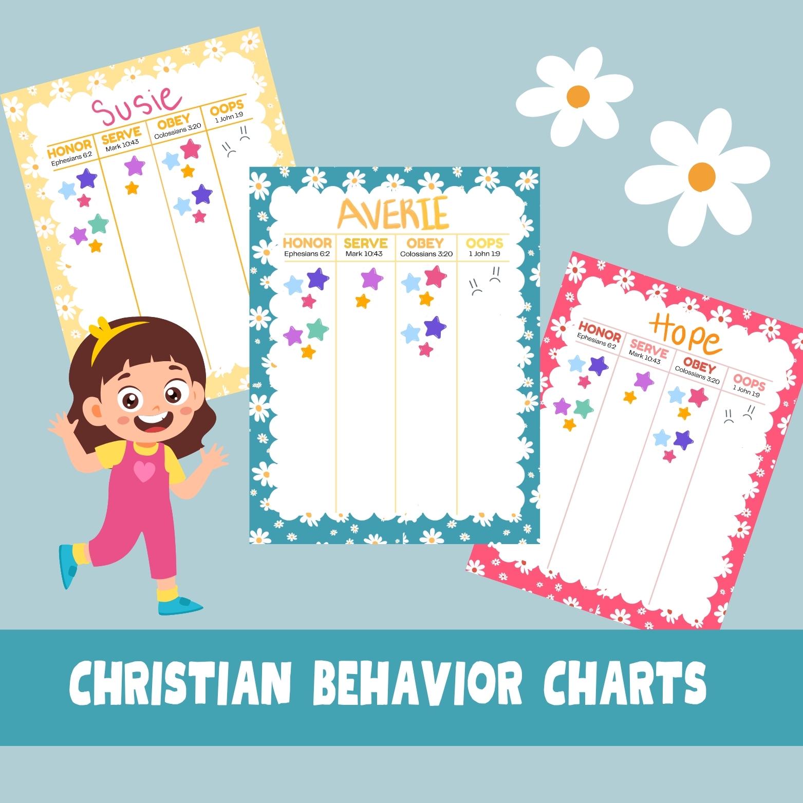 Christian Behavior Chart for Girls: Biblical Star Chart - Etsy