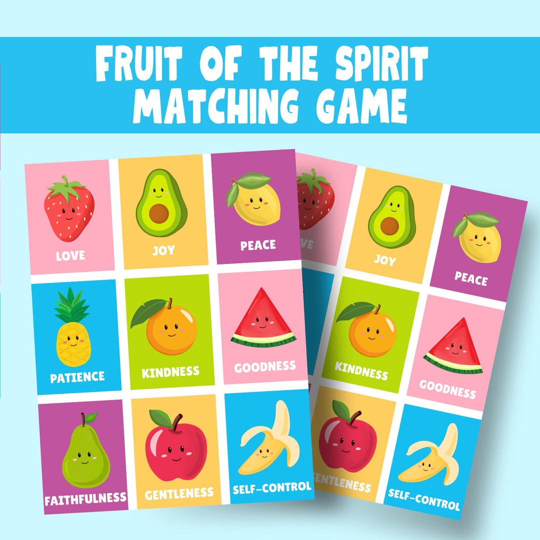 Fruit of the Spirit Matching Game: Printable Christian Activity (PDF ...