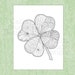St. Patricks Day, Shamrock Coloring Page. Zentangle Inspired Four Leaf ...