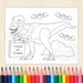 Happy Halloween Dinosaur Coloring Page. Even T-rex Like to Trick or ...