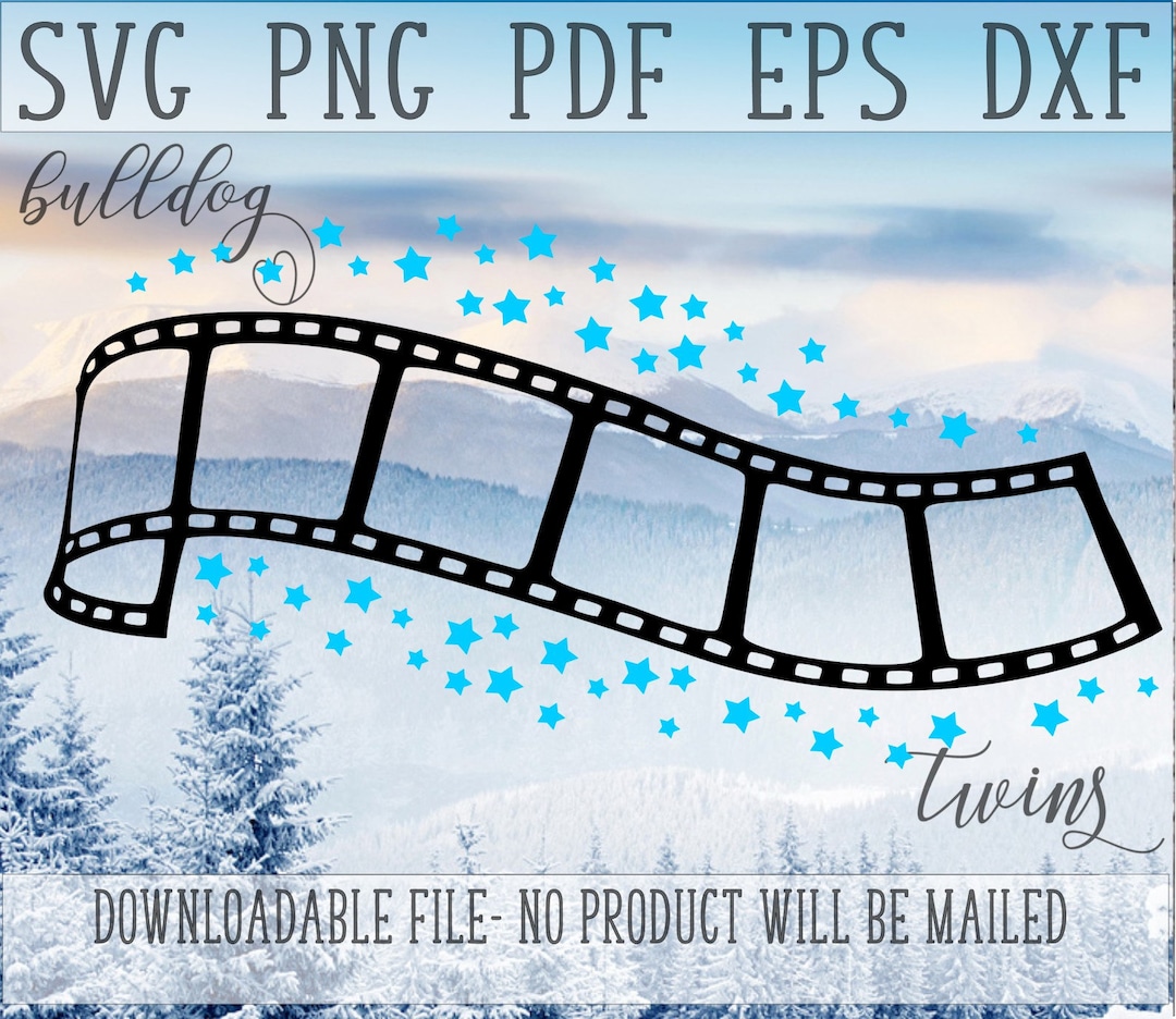 Film Reel SVG, Star Studded Clipart, DIY Photo Frame, Movie Clip Cut ...