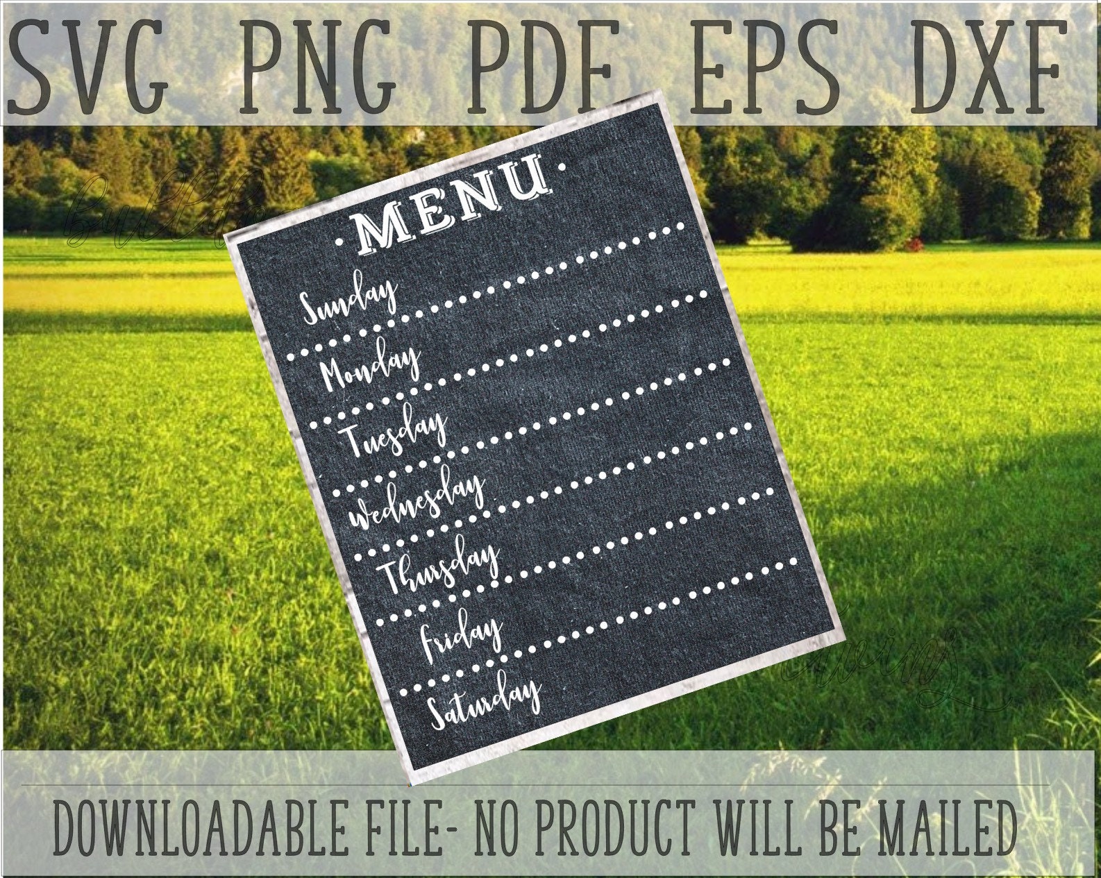 Menu Board Stencil SVG, Classic Style DIY Decor, Chalkboard Menu PNG ...