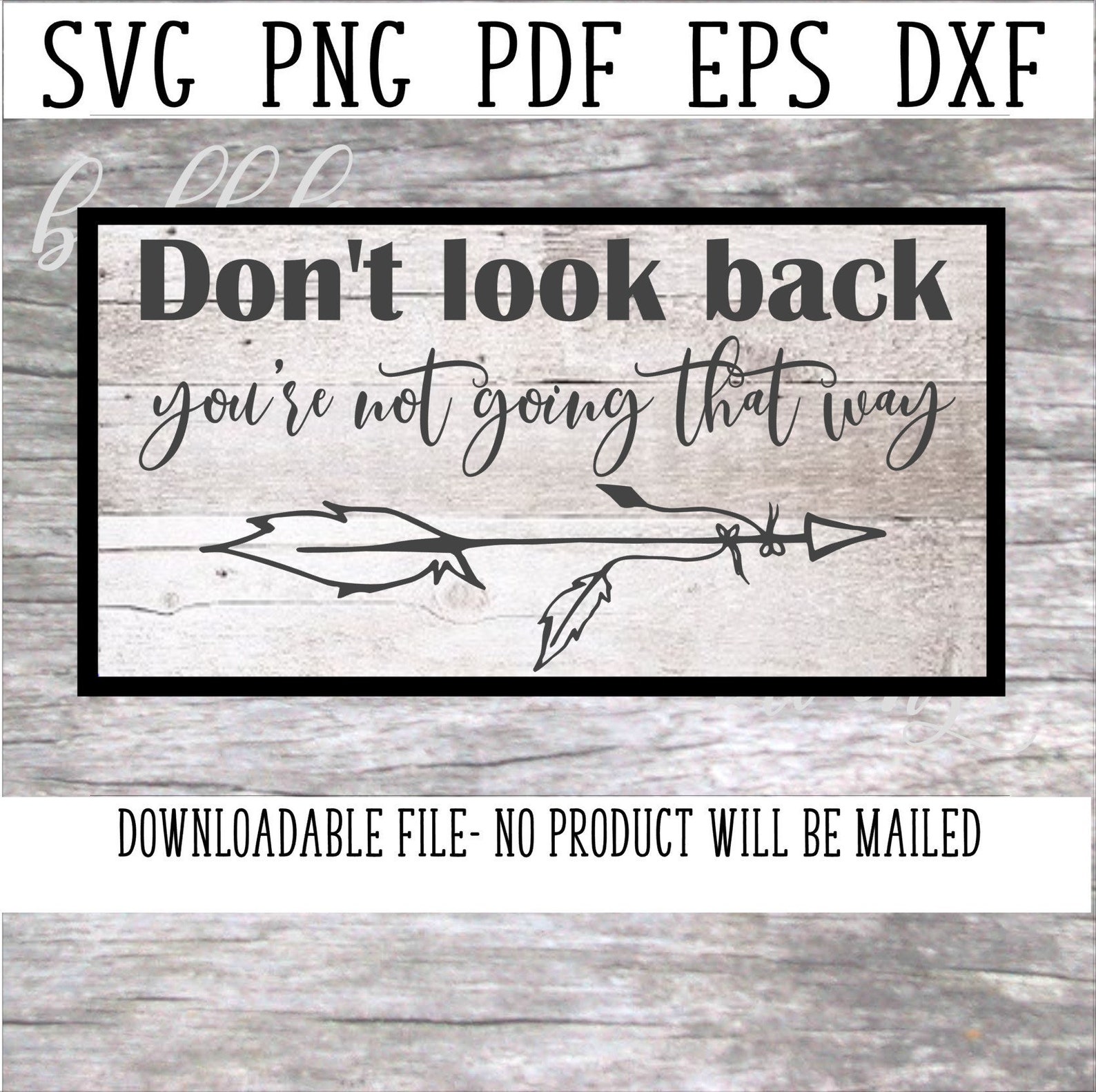 Dont Look Back SVG Arrow Clipart Motivational Instant | Etsy
