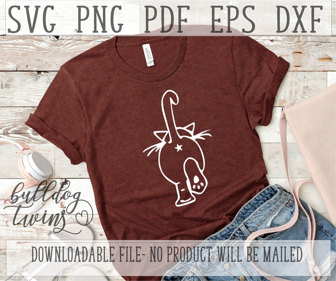 Funny Cat SVG, Cats Butt Clip Art, Meow PNG, Walking Cat DXF, Kitty ...