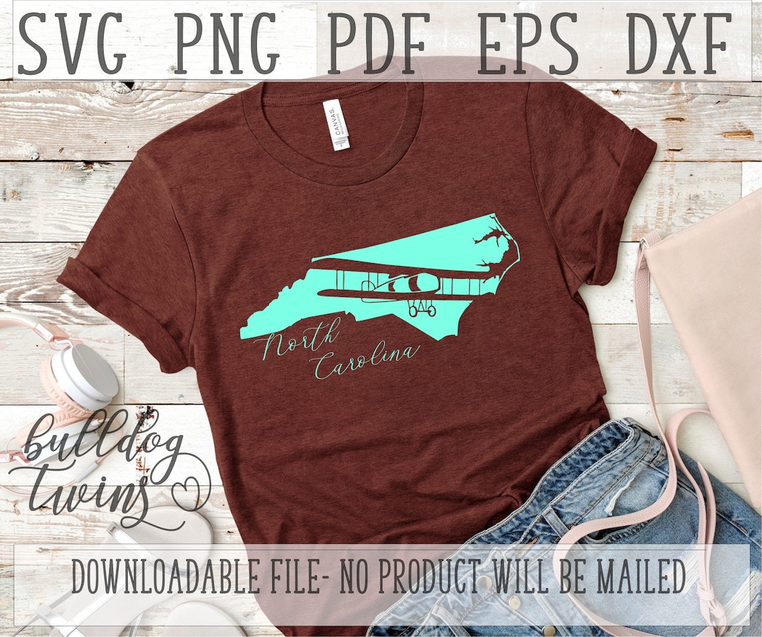 North Carolina SVG, First in Flight PNG, State Pride Clipart, NC Plane ...
