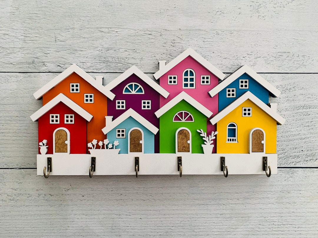 3d Row House Key Holder, Key Hooks, Key Holder, Key Organization, Car ...