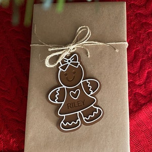 Personalized Wooden Gingerbread Christmas Ornament, Gift Tag - Etsy