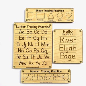 Letter Tracing Boards With Wooden Back, Dry Erase Tracing Boards With ...