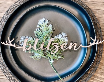 Joy Place Cards, Christmas Plate Setting Cards, Christmas Wooden Word ...