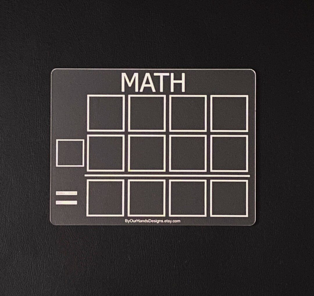 Math Practice Board, Homeschool Math, Add, Subtract, Mutiply, Dry Erase ...