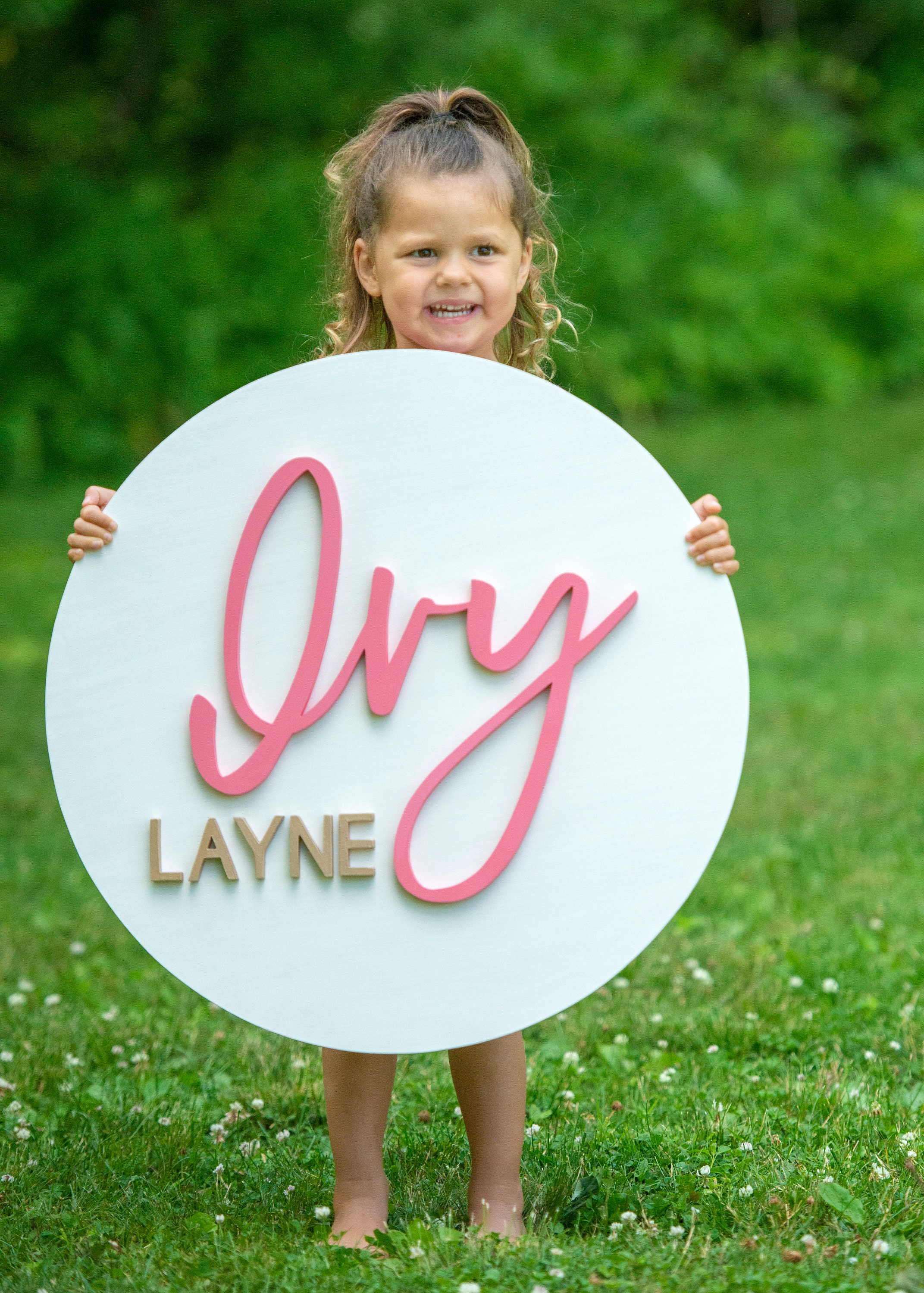 Plain Round 3D Wooden Nursery Name Sign Custom Name - Etsy
